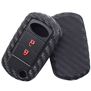 3 Button Car Silicone Carbon Fiber Style Remote Control Key Shell Case Cover Skin Holder Fob for Land Rover Discovery LR3 Range Rover Sport Vouge 2006 2007 2008 2009 Car Replacement