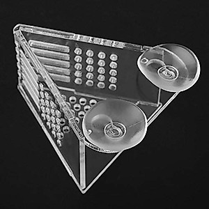 Pssopp Aquarium Cone Red Worm Feeder Fish Tank V-Shape Brine Shrimp Feeder Acrylic Fish Feeding Cup with Suction Cups and Tweezer