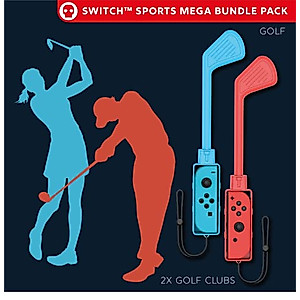Numskull Nintendo Switch Sports Pack Mega Bundle - Designed For OLED Lite Console Users - Golf Clubs, Arm Bands, Rackets And More - Gamer Controller Accessory