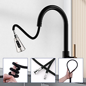 K-1219935-BC/K-1304674-BC Hose Kit for Kohler Pull Down Hose Replacement, 68 Inches Pull-Out Kitchen Faucet Hose Replacemnet Part, Spray Hose Replacement Hose Kit (Brushed Nickel)