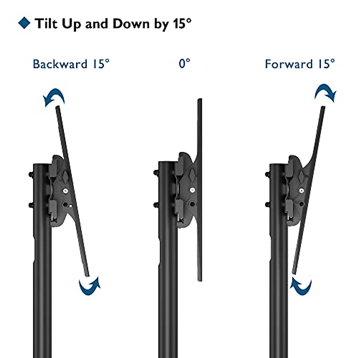 Mobile TV Stand, Rolling TV Stand with Wheels for 32-85Inch LED, LCD, OLED Flat&Curved TVs, Height Adjustable TV Cart with Laptop Shelf and Locking Wheels, Holds Up to 132lbs Max VESA 600x400mm, Black