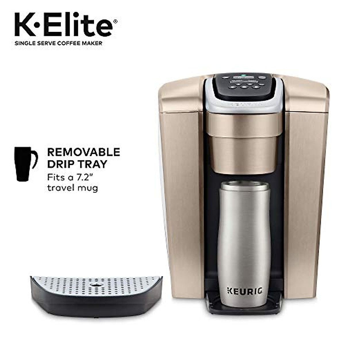 Keurig K-Elite Single Serve K-Cup Pod Coffee Maker, Brushed Gold