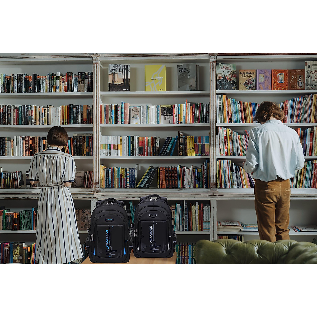 JSAHAH School Backpacks Student Bookbag Casual Shoulder Daypack Travel Back Pack for Teen Boys Black Grey