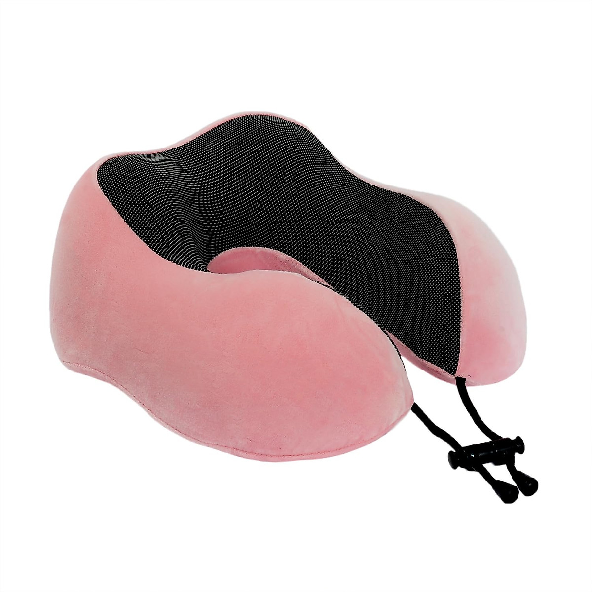 Makimoo Memory Foam Travel Pillow, Neck Pillow with 360-Degree Head Support, Comfortable and Lightweight, Ideal for Sleeping on Airplane, Car, Train, Bus and Home Use, Comes with Storage Bag (Pink)