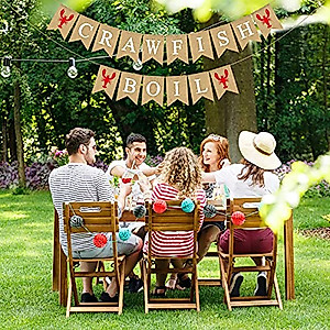 Pudodo Jute Burlap Crawfish Boil Banner Rustic Summer Lobster Birthday Party Mantle Fireplace Decoration