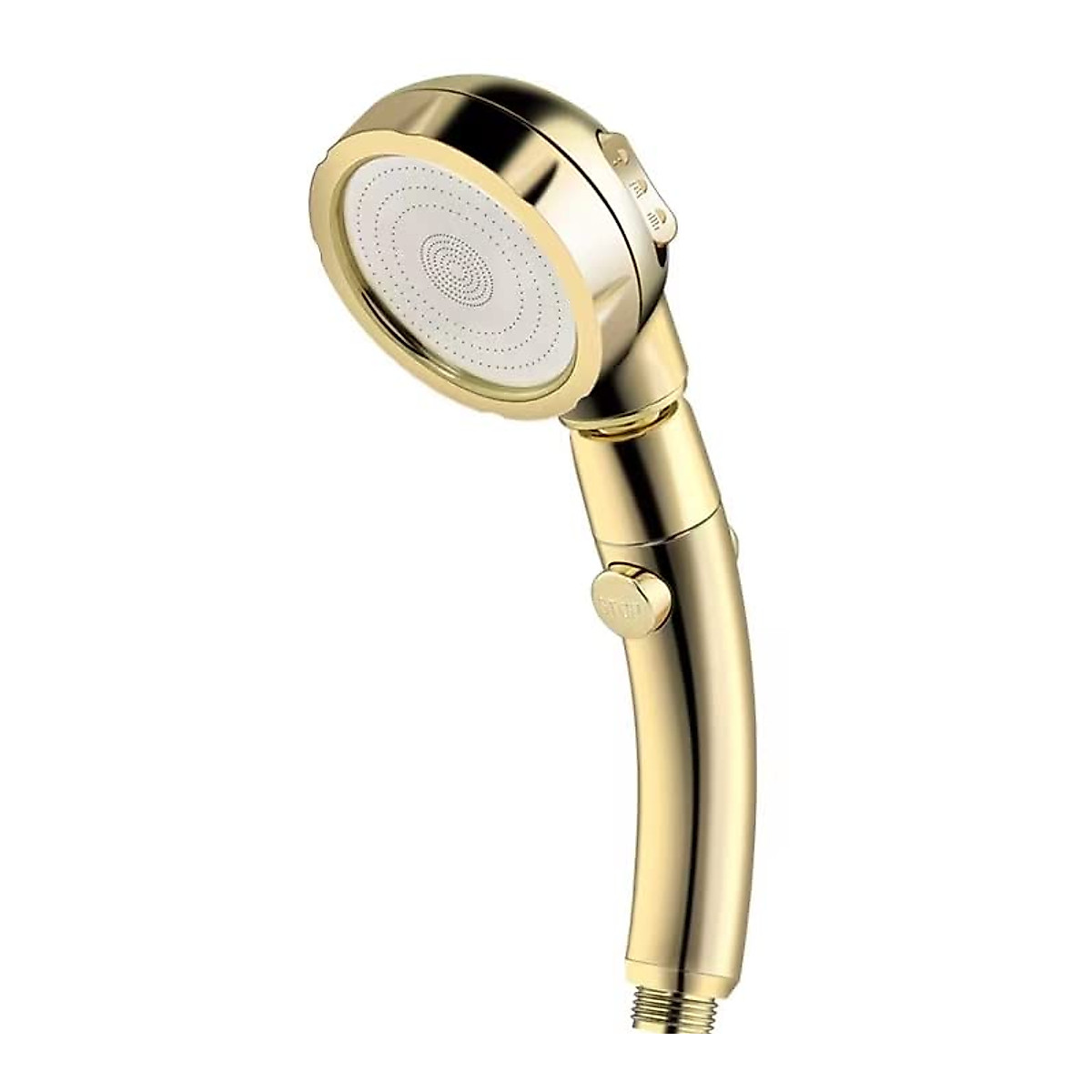 SEYNUR Drill-Free High Pressure Handheld Shower Head with ON/Off Pause Switch 3 Spray Modes Water Saving Showerhead, Detachable Shower Accessories (Gold)