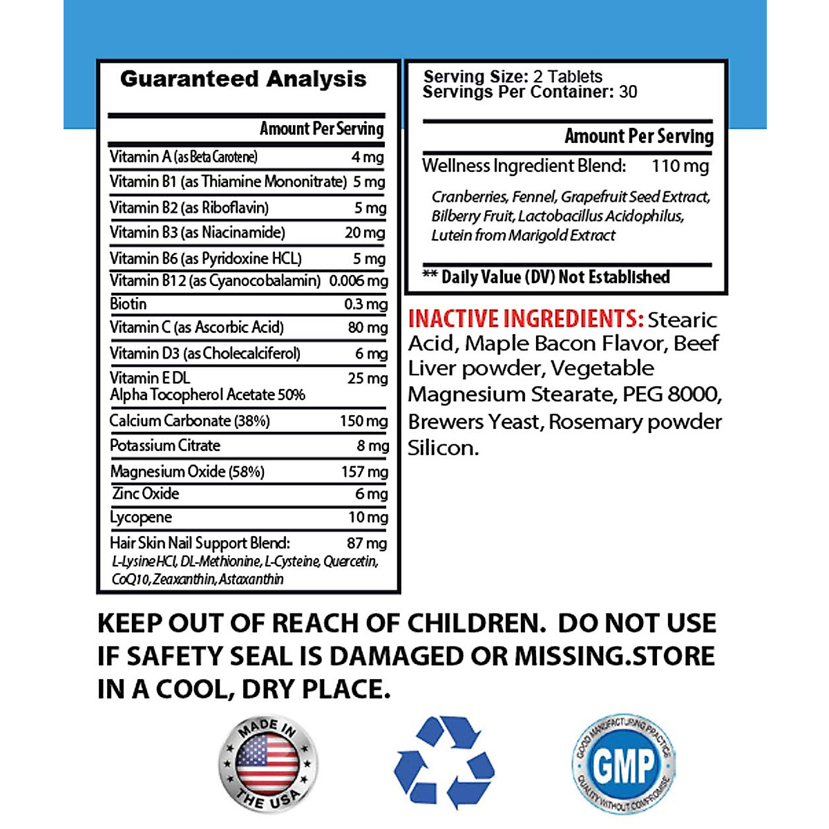 Anti Itch for Dogs Supplements - Pets Hair and Coat Boost - for Dogs and Cats - Supports Healthy Skin Hair Nails - Vitamin a for Dog - 2 Bottles (120 Tablets)