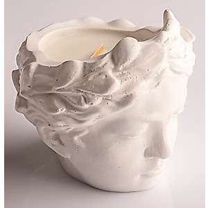 Lavender Scented Candle Wooden Wick Natural Soy Wax Luxury Jar Handcrafted Candles Woman Sculpture Creative Modern Decor, 18 Hour Burn, Wife Anniversary Birthday Christmas Gift