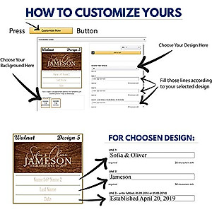 Key Hangers for Wall, Personalized Text Option w/Elegant 12 Design, 3 Wood Options, House Warming Present for New Home, Mr Mrs Wedding Gift for Couple, Custom Key Ring Holder for Wall - Key Rack