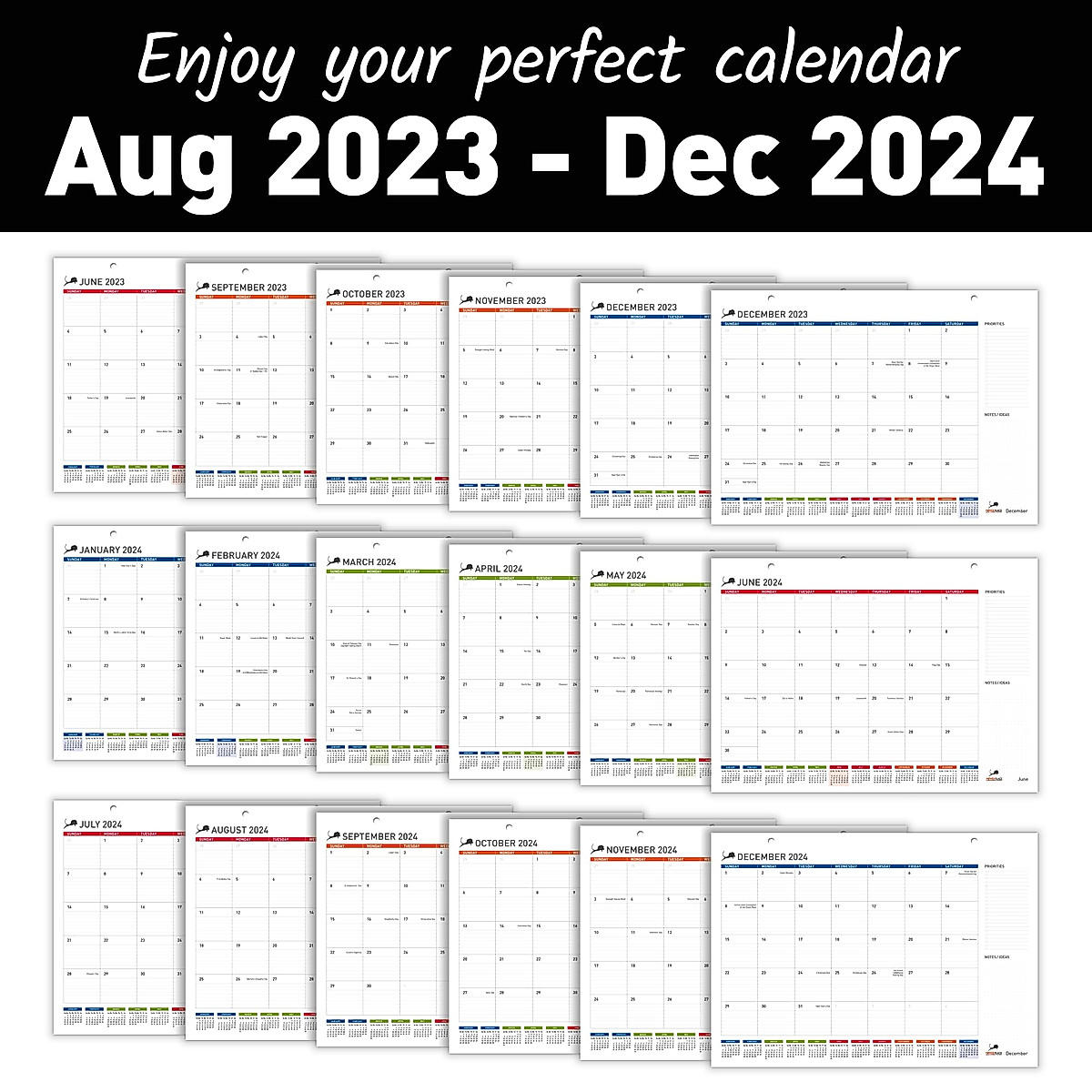 Desk Calendar 2023-2024 – Large Desktop Calendar Pad for Office or Home – Big Monthly Calendar 17" x 12" for Work with To-Do List & Notes | Calendar for Teachers, Student, Classroom (Runs 18 Months August 2023 - December 2024)