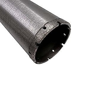2-1/2" Crown Wet Core Bit for Precast Concrete and Wired Mesh, 10mm Segment Height, 14" Drilling Depth, Wet Only, 1-1/4"-7 Arbor
