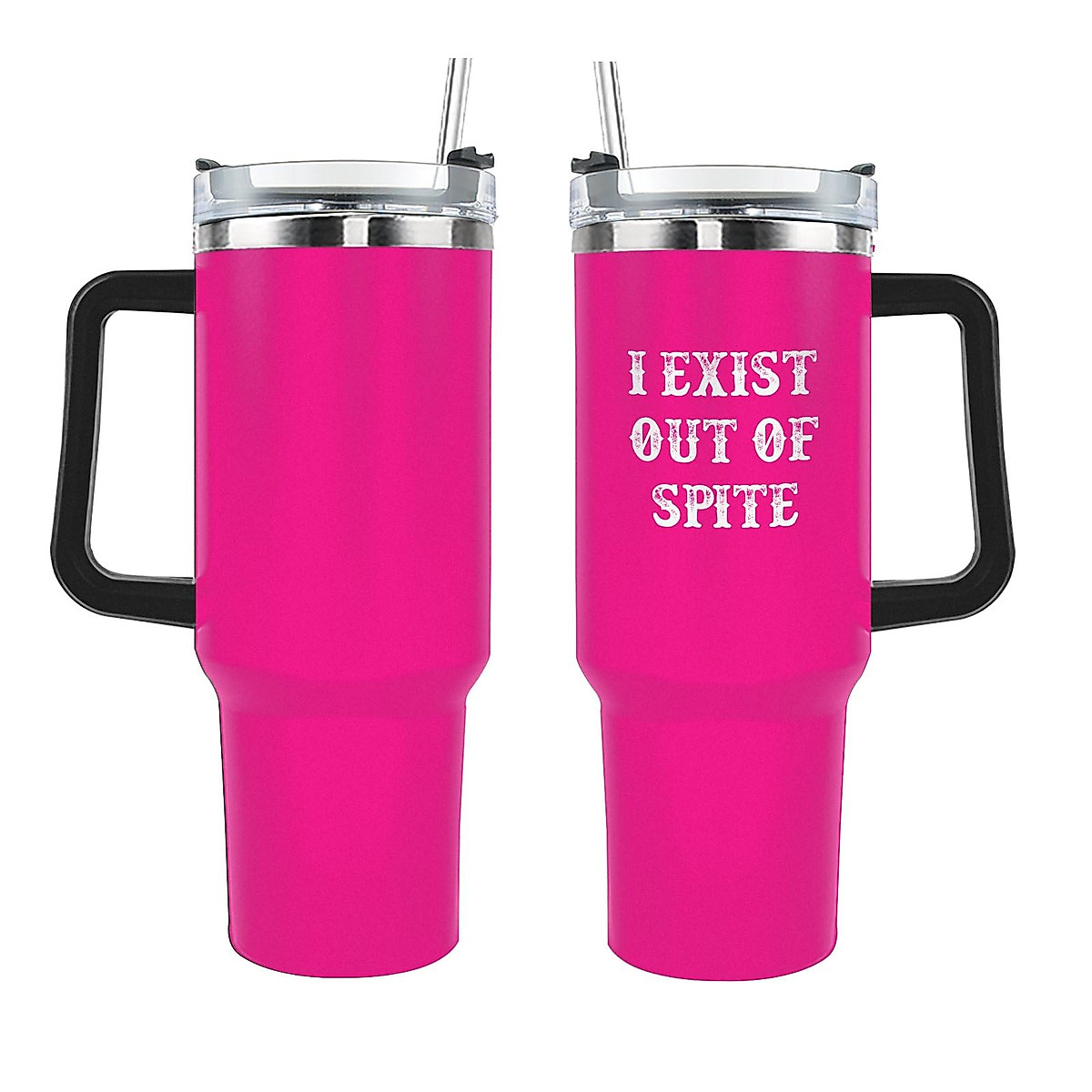 liabiliies 40 oz Tumbler with Handle and Straw i exist out of spite Tumbler with Lid and Straw Insulated Tumbler Stainless Steel Tumblers