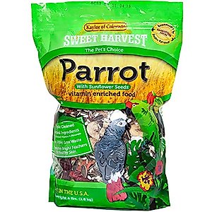 Sweet Harvest Parrot Bird Food (with Sunflower Seeds), 4 lbs Bag - Seed Mix for a Variety of Parrots