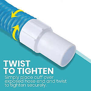 (2-Pack) 1-1/2" Pool Hose Cuff - Threaded Hose Cuff for Spiral Wound Swimming Pool Vacuum Hose - Connects the Vacuum Head to the Vacuum Skimmer Inlet - Made of Highly Durable ABS Plastic