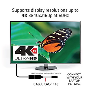 Club3D UltraAV Mini DisplayPort to DisplayPort Adapter Cable (CAC-1110), Black