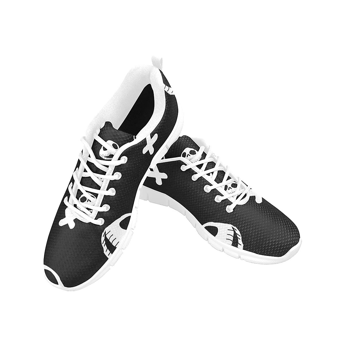 ANANGTEE Halloween Spooky Skull Womens Sneakers Fashion Casual Comfortable Lightweight Breathable Arch Support Slip On Non-Slip Tennis Shoes Walking Shoes US7