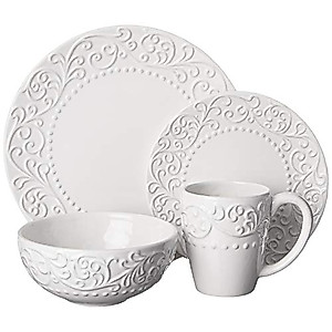 American Atelier Bianca White 16-Piece Dinnerware Set -