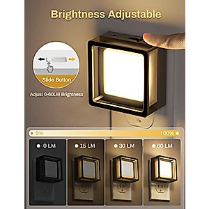 DORESshop Night Light, LED Night Lights Plug Into Wall [2 Pack] with Dusk-to-Dawn Sensor, Dimmable Nightlights, Adjustable Brightness for Bathroom, Hallway, Bedroom,Kids Room,Stairway