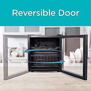 BLACK+DECKER Wine Fridge 14 Bottles, Wine Cooler Refrigerator with Compressor Cooling, Freestanding Wine Refrigerator with Chrome Shelving, BD61516