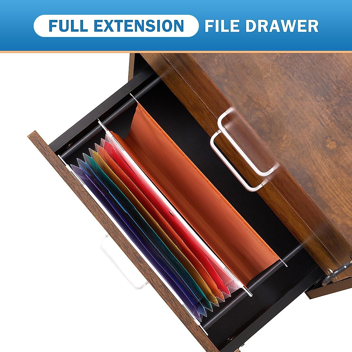 Need 3 Drawer Wood Mobile File Cabinet with Lock,Rolling Filing Cabinet for Letter/A4 Size for Home Office,Rustic Brown 10CZSSFC04FG-ND