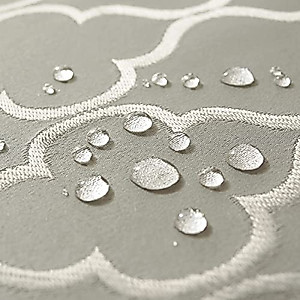 SASTYBALE Jacquard Tablecloth Rectangle Damask Fabric Table Cloth, Water Resistant & Wrinkle Free Polyester Table Cover for Kitchen Dining Tabletop Use (Rectangle/Oblong, 52" x 70" (4-6 Seats), Gray)