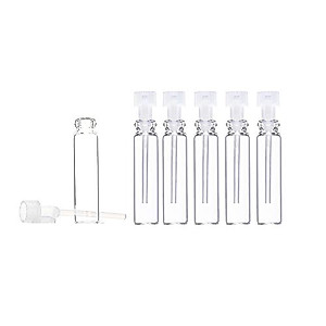 JJKMALL- 100PCS 1ml 1/4 Dram Empty Glass Perfume Sample Bottle Vials with 3ml 1pcs Droppers Samplers for Essential Oils Aromatherapy caps with