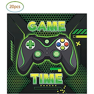 Video Games Party Tableware Supplies Set, 20 Plates and 20 Napkins,Video Games Theme Party Baby Shower Birthday Decorations