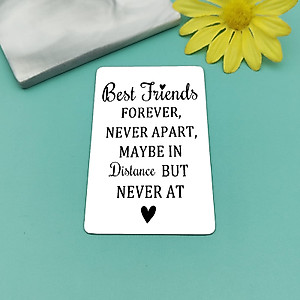 Best Friend Gift Engraved Wallet Insert Card Friendship Gifts Long Distance Relationship Gifts for Sisters Besties Metal Wallet Insert Card for Coworker Graduation Christmas Birthday Gifts
