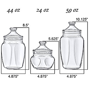 Amazing Abby - Embrace - Acrylic Bathroom Canisters (3-Piece Set), Plastic Apothecary Jars for Vanity, BPA-Free and Shatter-Proof, Great for Cotton Balls, Bath Sponges, Shower Balls, and More