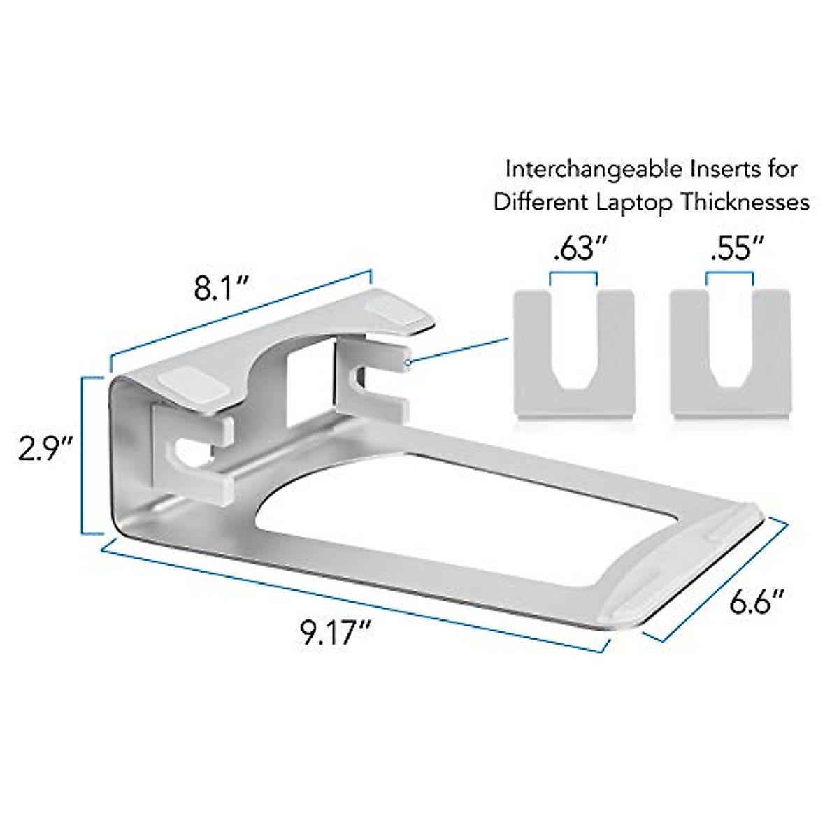 Mount-It! Vertical Laptop Stand - Aluminum Vertical Laptop Holder | 2 in 1 Laptop Riser for Desk | Vertical MacBook Stand for MacBook Air, MacBook Pro