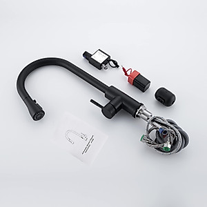 Gangang Touchless Kitchen Faucet with Pull Out Sprayer, Matte Black High Arc Single Handle Single Hole Commercial Kitchen Sink Faucet