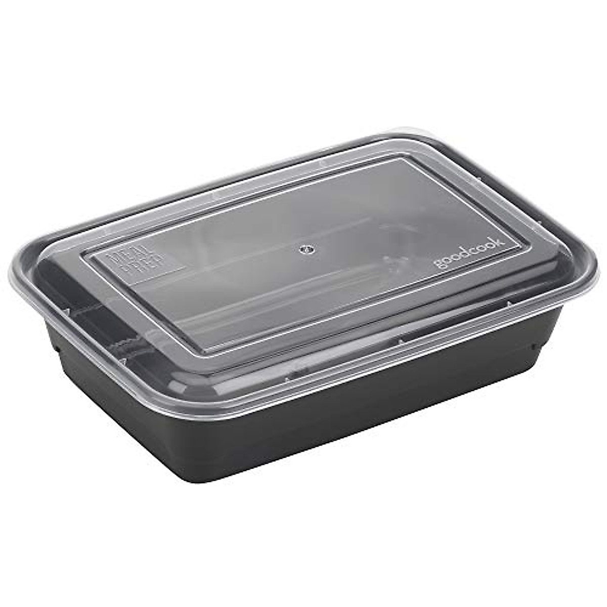 GoodCook Meal Prep Containers, Single Compartment 10-Pack, BPA-Free Reusable Food Storage, Black, Microwave & Freezer Safe, Stackable Meal Prep Containers for Lunches and Snacks