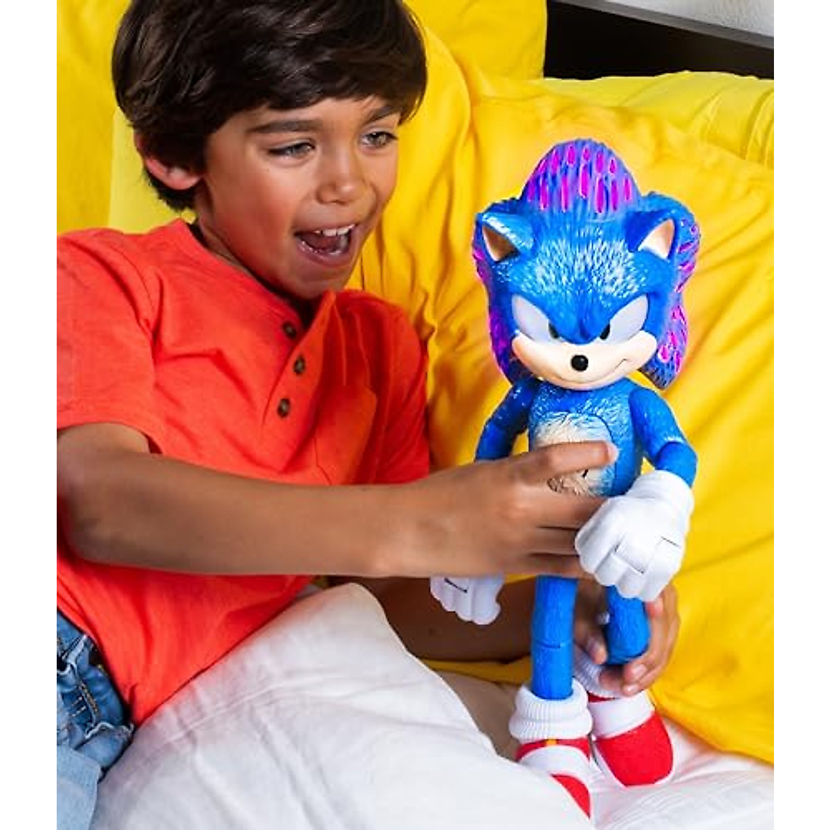 Sonic The Hedgehog 3 Ultimate Talking Sonic 12-Inch Figure, Features 30+ Iconic and Humorous Phrases and Sounds from The Movies, Light-Up Eyes and Quills