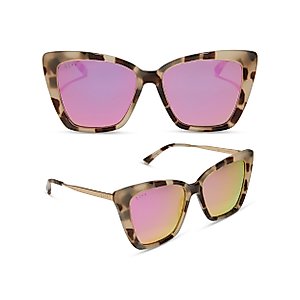 DIFF Becky IV Cat Eye Designer Oversized Sunglasses for Women UV400 Protection, Tortoise Trendy Colors