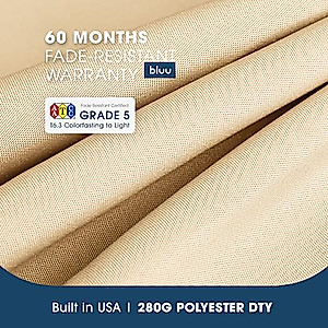 BLUU Pro 11 FT Outdoor Patio Umbrella with COVER, 5-YEAR Fade-Resistant Aluminum Outdoor Market Table Umbrella with Push Button Tilt, for Pool, Deck, Garden and Lawn (Beige)