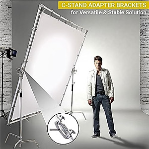 Glow 8x8' Butterfly Light Modifier Scrim Kit w/Lightweight Collapsible Aluminum Frame, Three Diffuser Screen Fabric and Carry Case, Perfect for Still/Video and Portrait Light Diffuser Photography