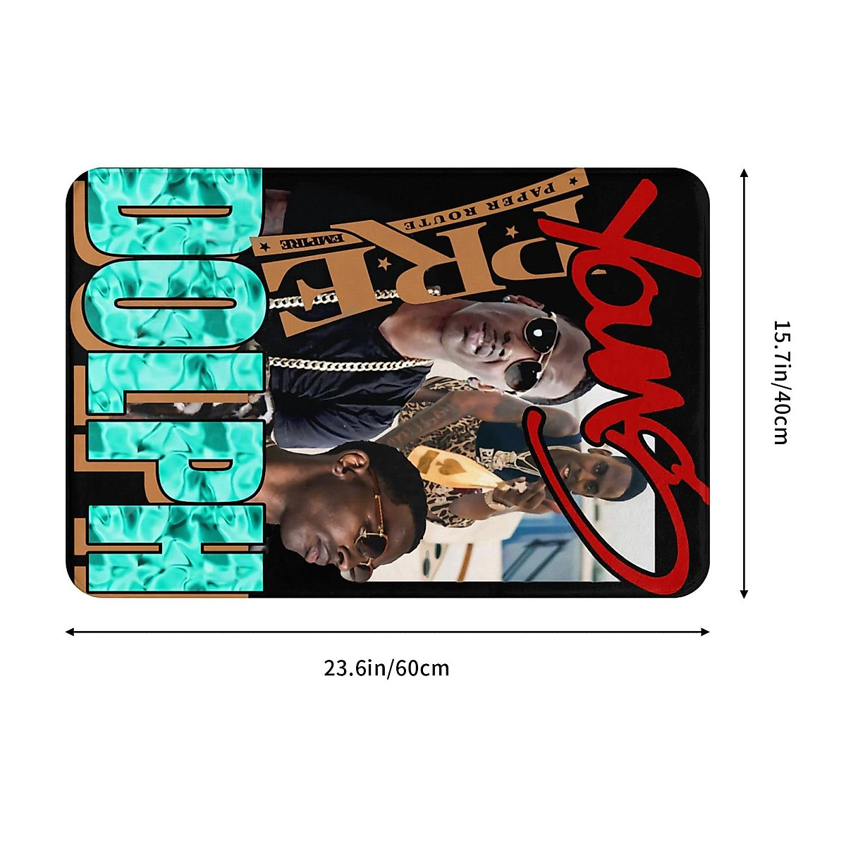 BeverlyJHoward Young Rapper Dolph Carpet Bedroom Living Room Floor Mat Anti-SlipHome Decoration Carpet 16x24in