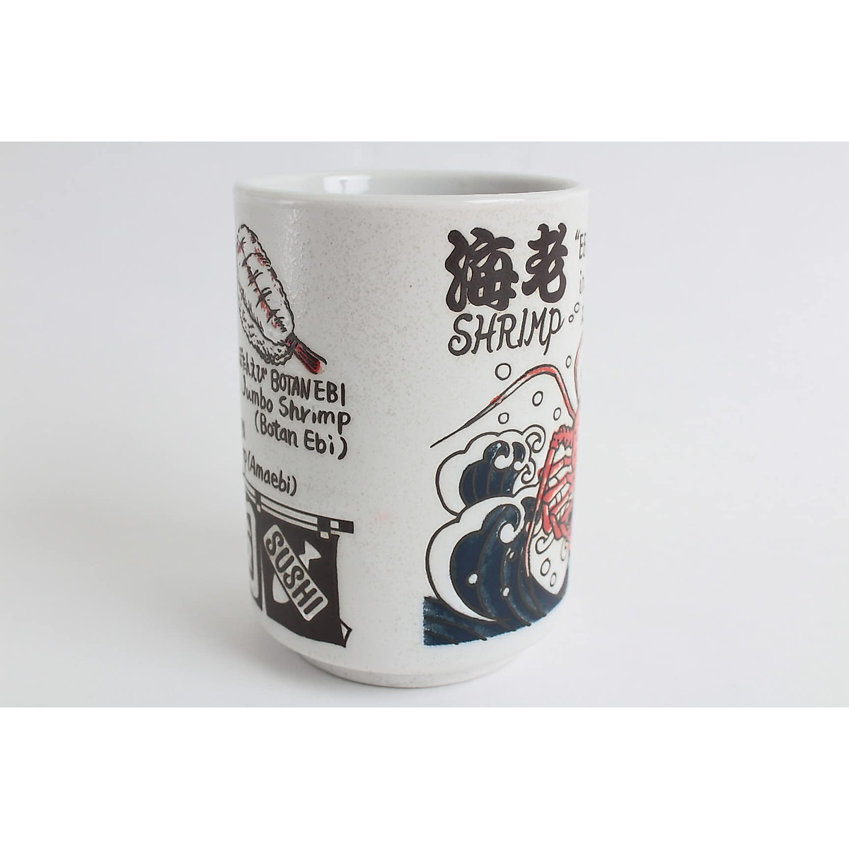 Mino ware Japanese Ceramics Sushi Yunomi Chawan Tea Cup Shrimp & Various Sushi Neta made in Japan (Japan Import) YAY060