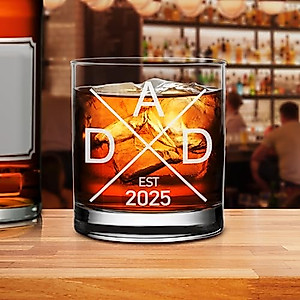 NeeNoNex DAD Est 2025 Pregnancy Announcement New Dad Established 2025 First Time Father Whiskey Glass