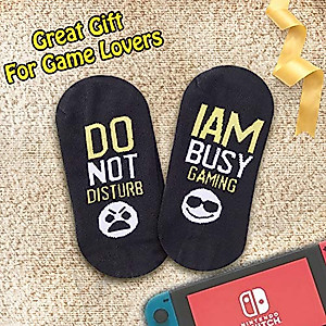 Do Not Disturb I'M Busy Gaming Socks, Funny Novelty Gamer Socks Gifts for Kids Teen Boys Mens Womens Game Lovers