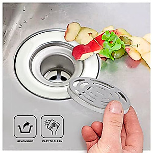 Highcraft 97I3 Flat Stainless Steel RV Mobile Shower Strainer-Drain Assembly for Kitchen or Laundry Sinks, Large