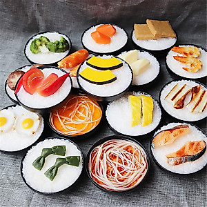 Zzooi Artificial Steamed Rice Display Props Simulated Cooked Rice with Bowl