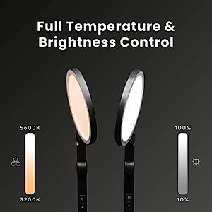 Lume Cube Edge LED Desk Light | Remote Work Swing Arm Desk Lamp with Clamp | Video Conferencing lighting, Zoom Webcam, Task Light, Drafting Light, Table Lamp | Adjustable Brightness, Color Temperature