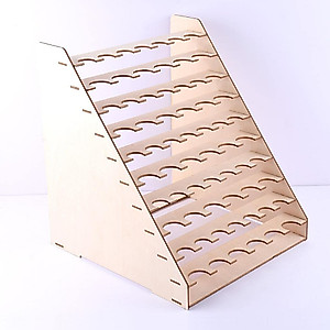 simhoa 65 Holes Craft Paint Epoxy Tool Wooden Organizer Storage Rack Stand Holder, 30x32x35cm