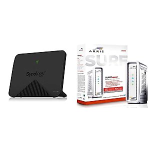 Synology MR2200ac Mesh Wi-Fi Router & Arris Surfboard SB8200 DOCSIS 3.1 Gigabit Cable Modem, Approved for Cox, Xfinity, Spectrum & Others