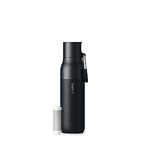LARQ Bottle Filtered - Insulated Stainless Steel Water Bottle BPA Free with Nano Zero Technology and Long-Lasting Filters, Obsidian Black, 17oz