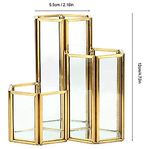 Makeup Brush Holder, with Non Slip Bottom Elegant Design Gold Glass Stationery Organizer, for Home Decor Desk Dresser for Office Decor