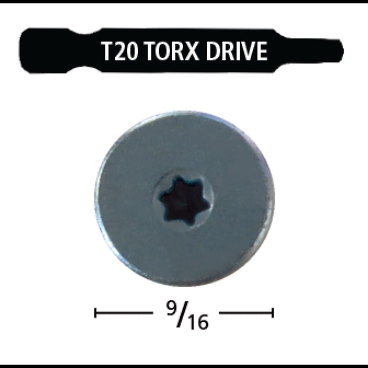 FastCap PowerHead Wood Screws with Oversized Flat Head - Self-Tapping Point - 1.25-Inch, T20 Torx Drive, Zinc Finish, 200-Pack - 99974