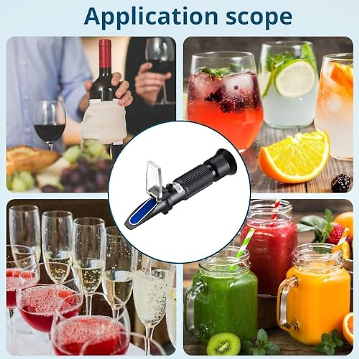 ALLmeter Grape Wine Refractometer Brix Alcohol Refractometer for Grape Wine Brewing Measure Sugar Content & Predict Alcohol Degree Dual Scale of 0-40% Brix & 0-25% vol Alcohol for Brewing Winemaking