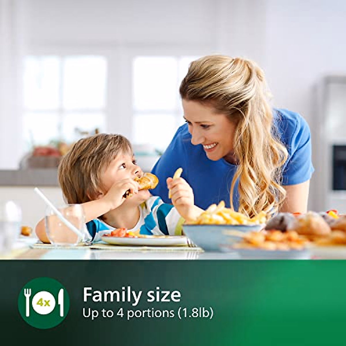 Philips Kitchen Appliances Premium Digital Airfryer with Fat Removal Technology + Recipe Cookbook, 3 qt, Black, HD9741/99, X-Large